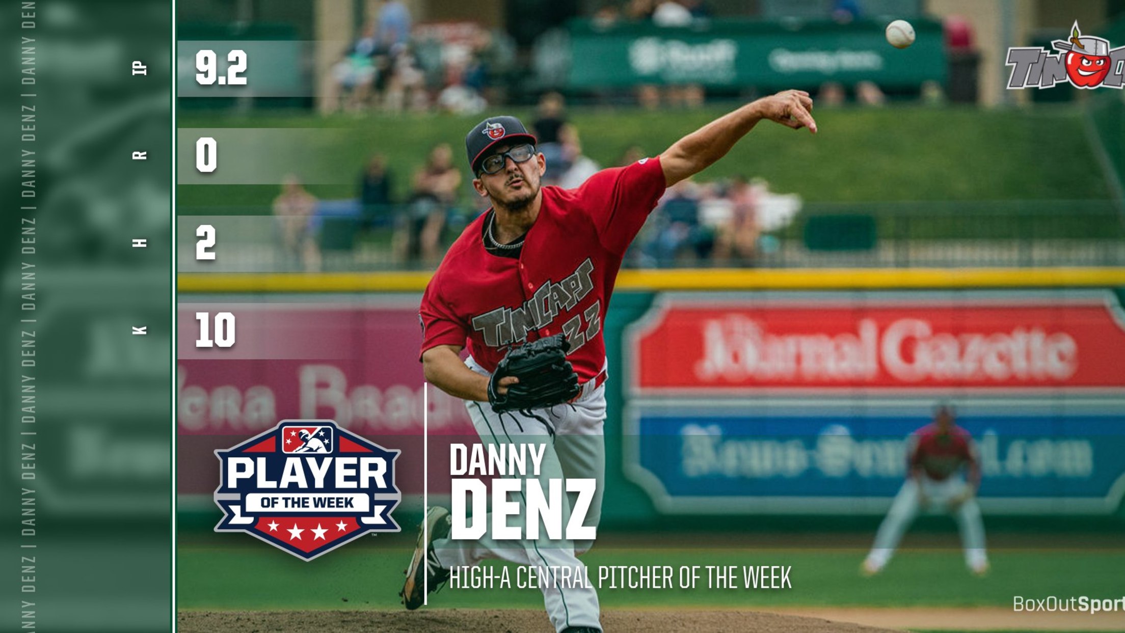 Denz Wins High-A Central Pitcher of the Week Award | MiLB.com