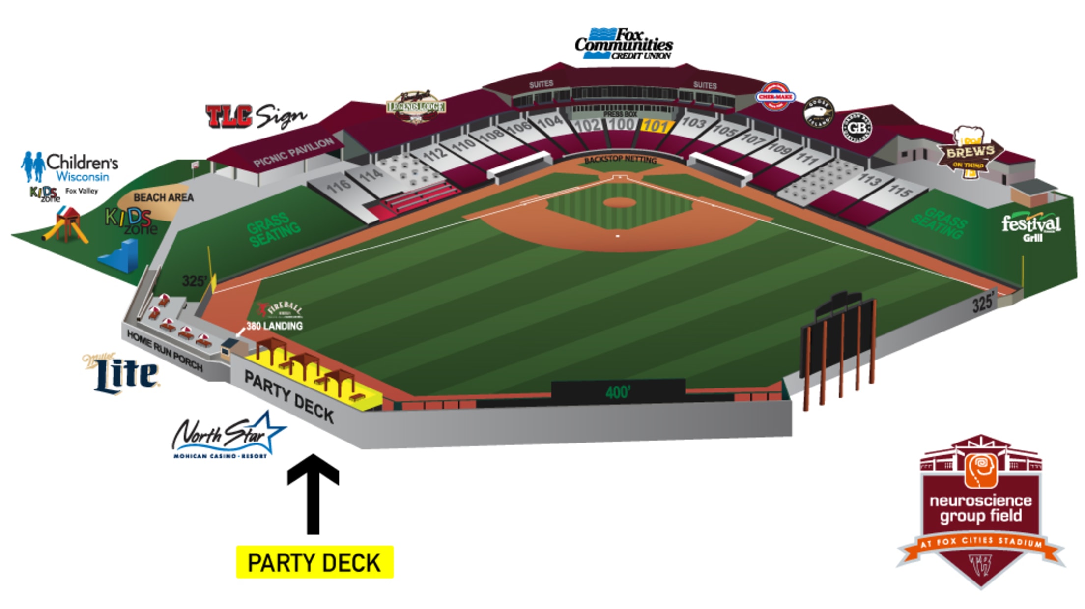 Party Deck | Timber Rattlers