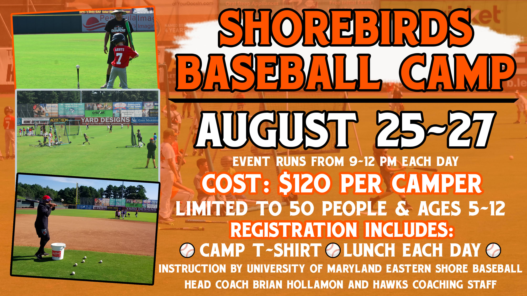 Shorebirds Baseball Camp Set for August 25 - 27 | MiLB.com