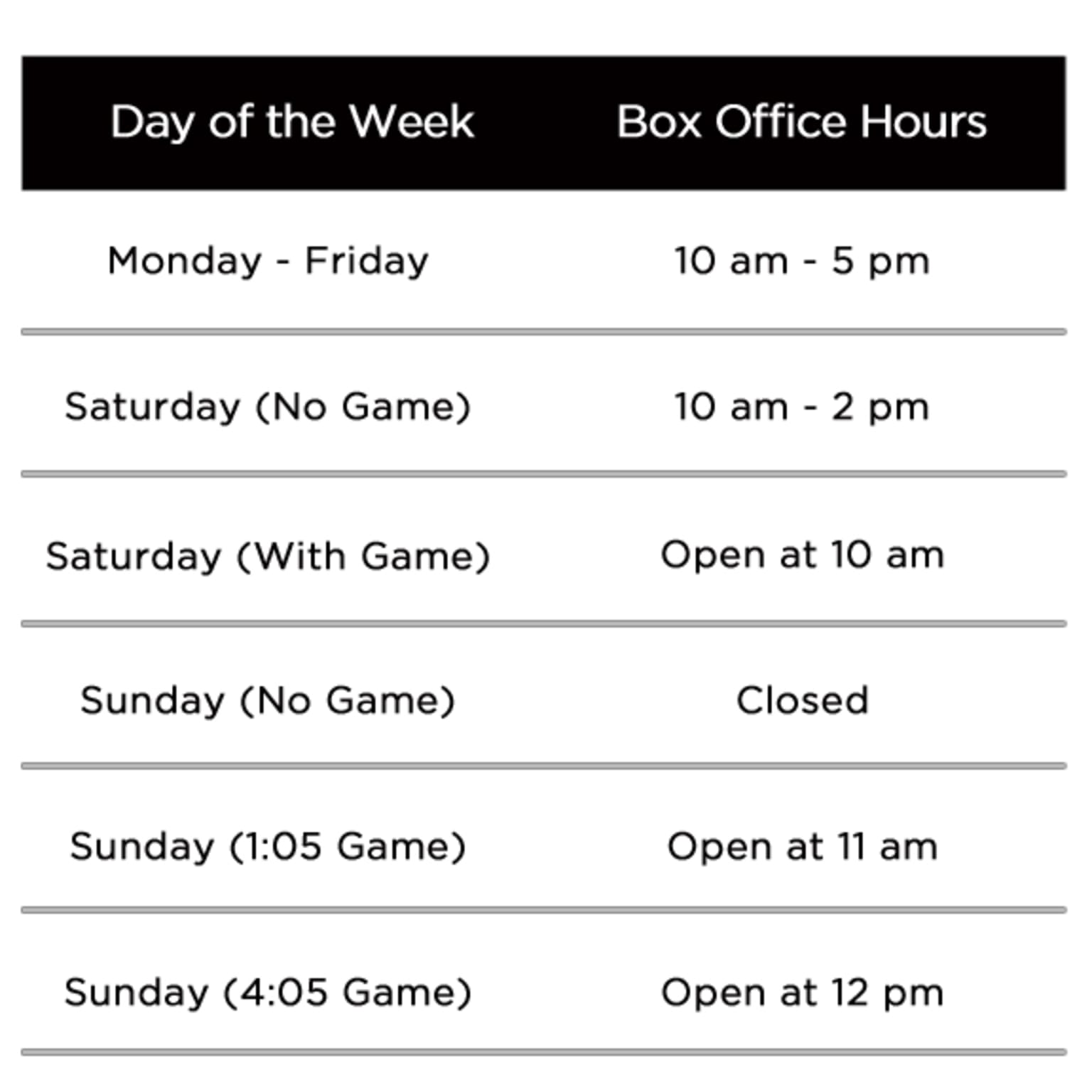 Seating Chart | Tides