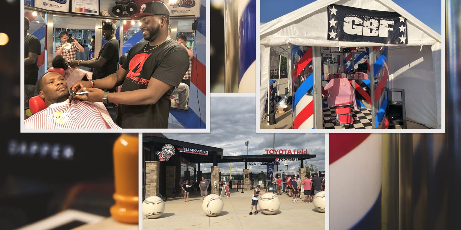 Kevin Da Barber cutting hair at Trash Pandas Toyota Field | MiLB.com