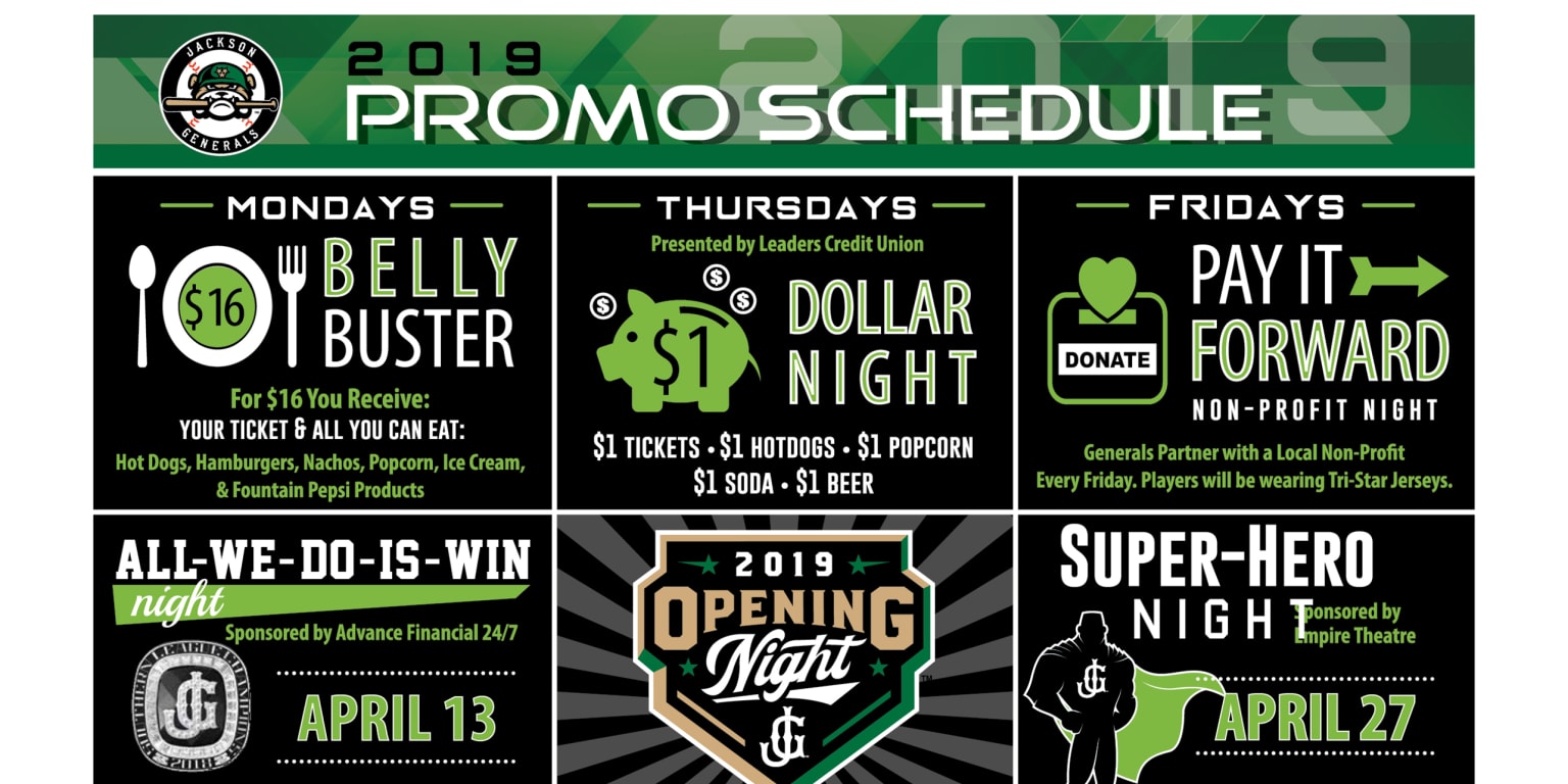 Jackson Generals announce 2019 promotions | MiLB.com
