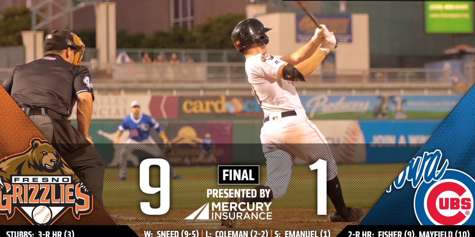 Cy Sneed's strong start backed up by three Grizz homers in 9-1 win over ...