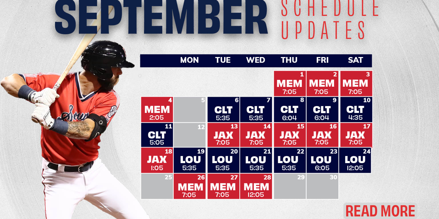Sounds Announce Two Game Time Changes | MiLB.com