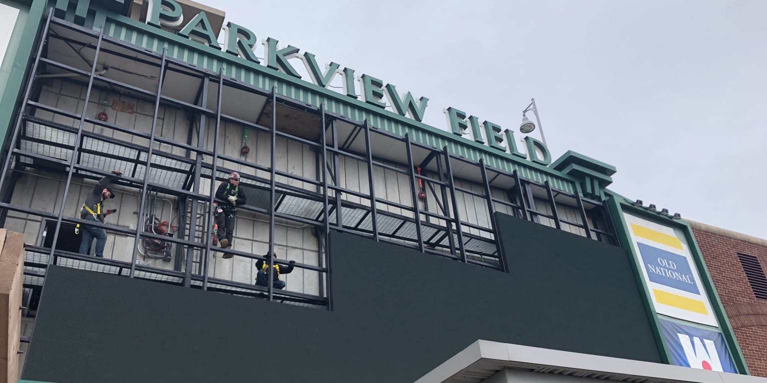 Installation of Parkview Field’s New HD Video Board Underway | TinCaps
