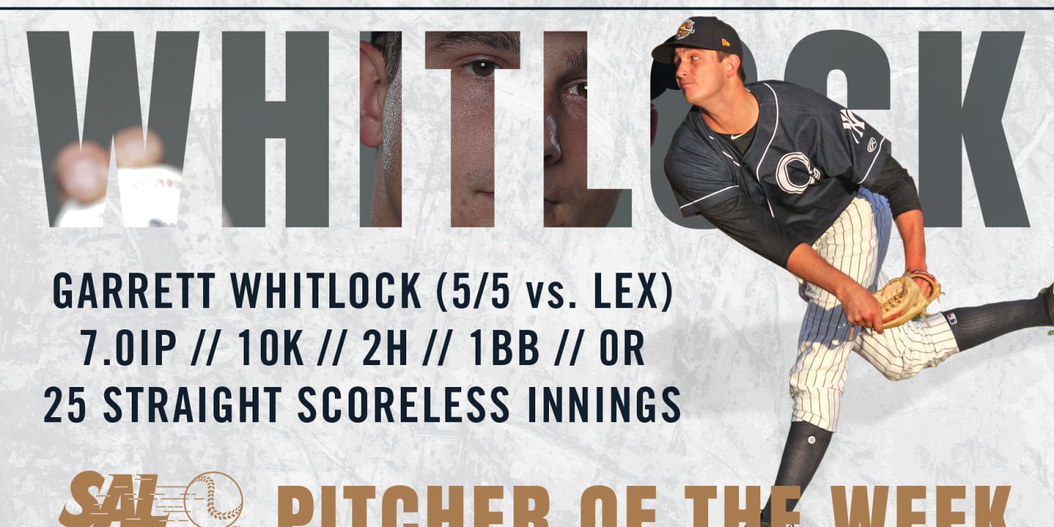 Whitlock Named South Atlantic League Pitcher of the Week | MiLB.com