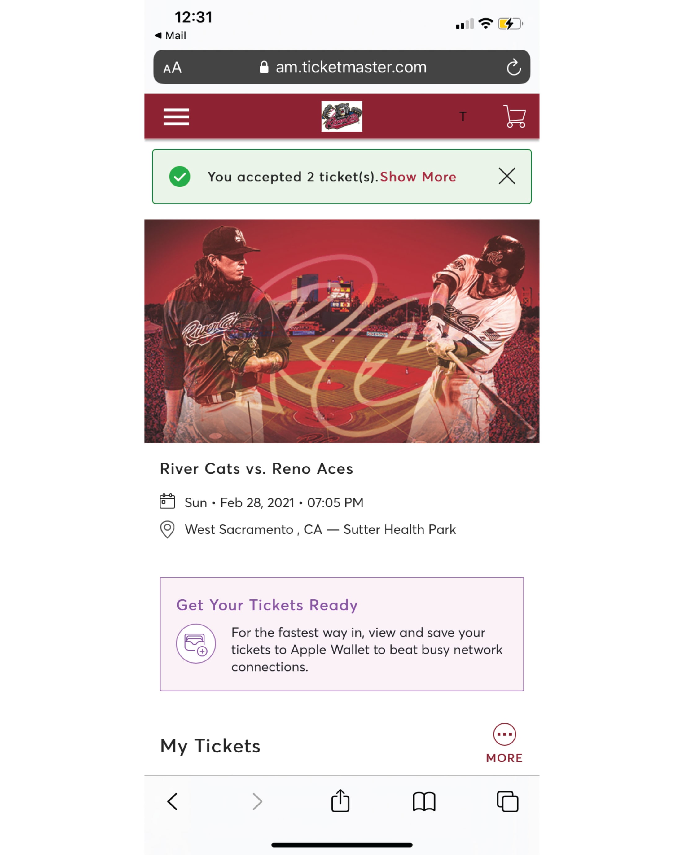 Mobile Ticketing Guidebook | River Cats
