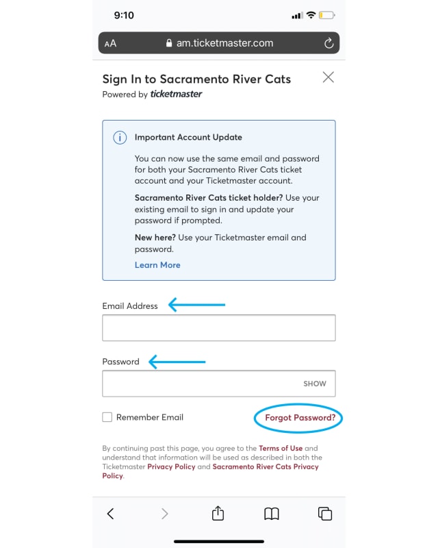 Mobile Ticketing Guidebook | River Cats