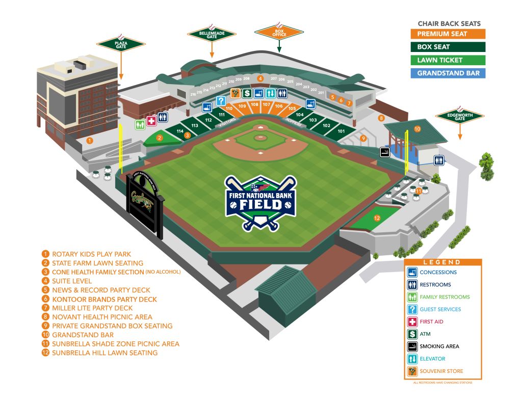 First National Bank Field Map | Grasshoppers