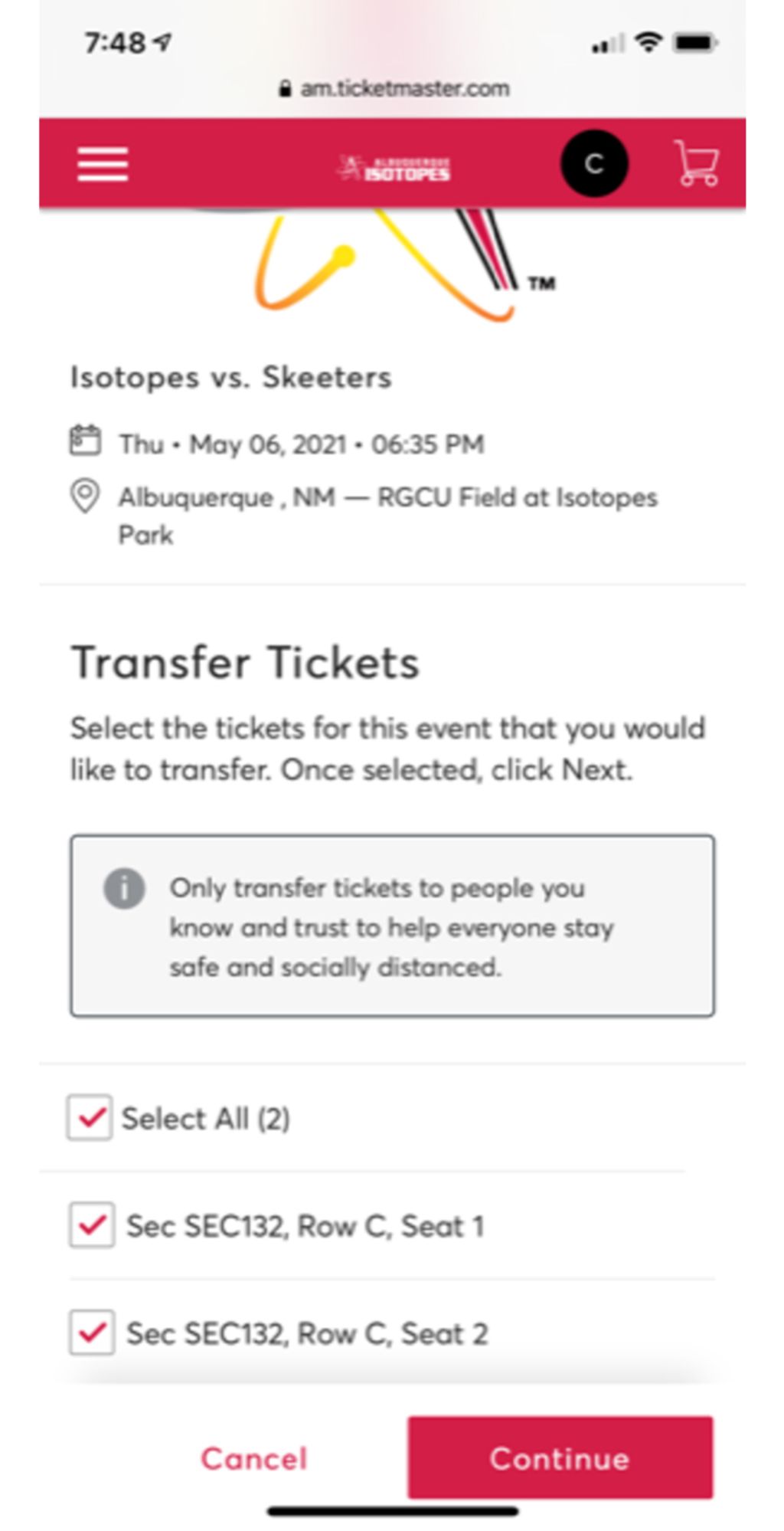Isotopes Mobile Ticketing | Isotopes