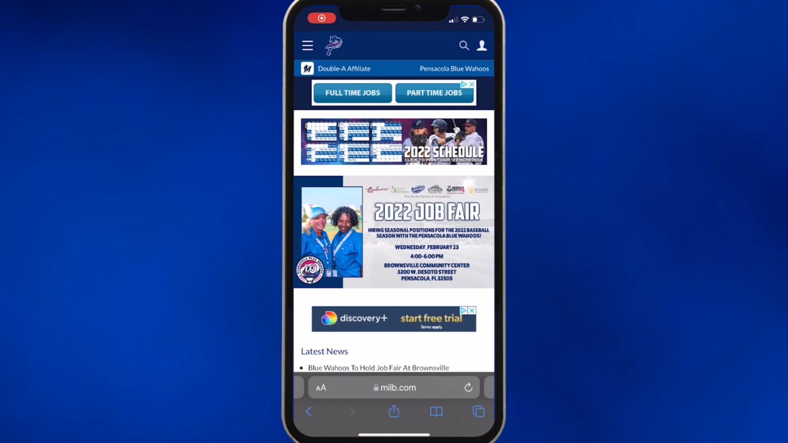 Blue Wahoos Digital Ticketing | 02/22/2022 | Blue Wahoos