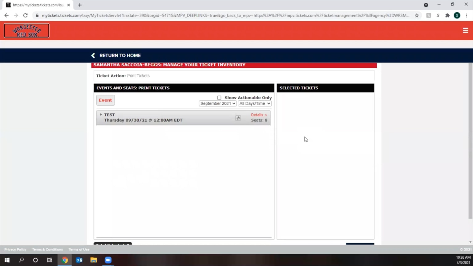 Use your WooSox Tickets | 04/08/2021 | Red Sox