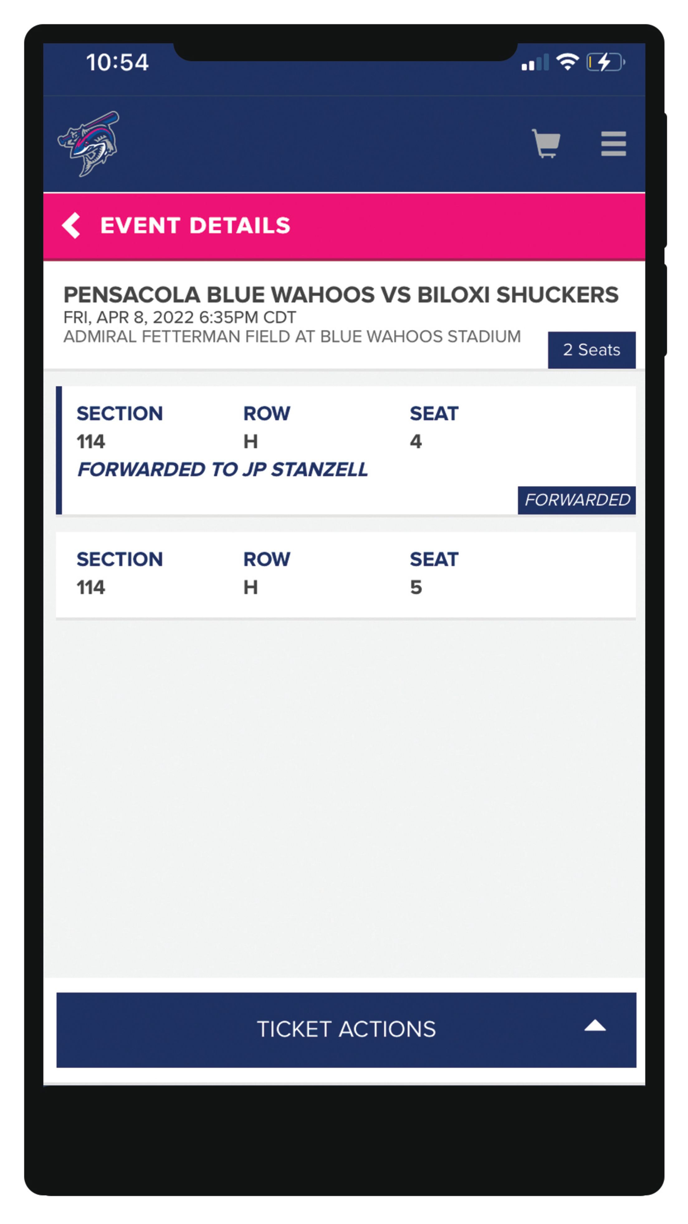 Digital Tickets | Blue Wahoos