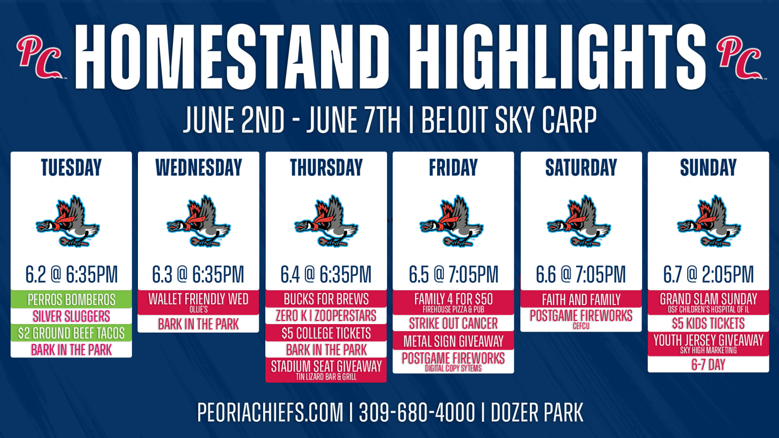 Homestand Highlights: 6-7 Day, fireworks, and giveaways headline June 2 ...
