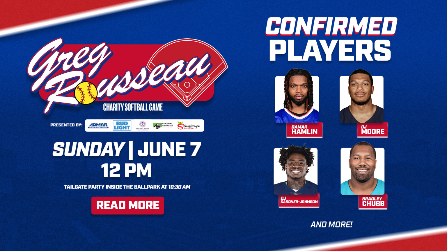 GREG ROUSSEAU CHARITY SOFTBALL GAME FIRST SET OF PLAYERS ANNOUNCED