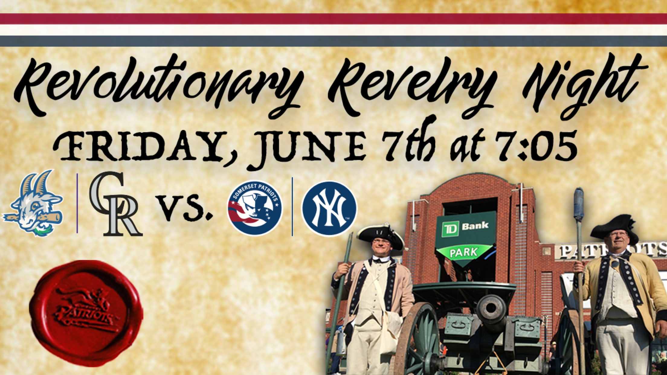 Revolutionary Revelry Night Returns To The Ballpark On June 7 | MiLB.com