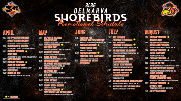 Shorebirds Announce 2026 Promotional Schedule!