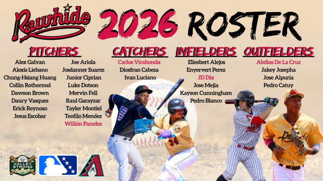 Cunningham and Dix Headline Rawhide's 2026 Opening Day Roster