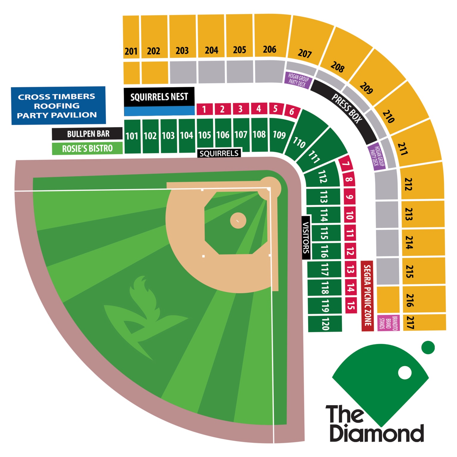 Seating Chart & Ticket Prices | The Diamond | Flying Squirrels