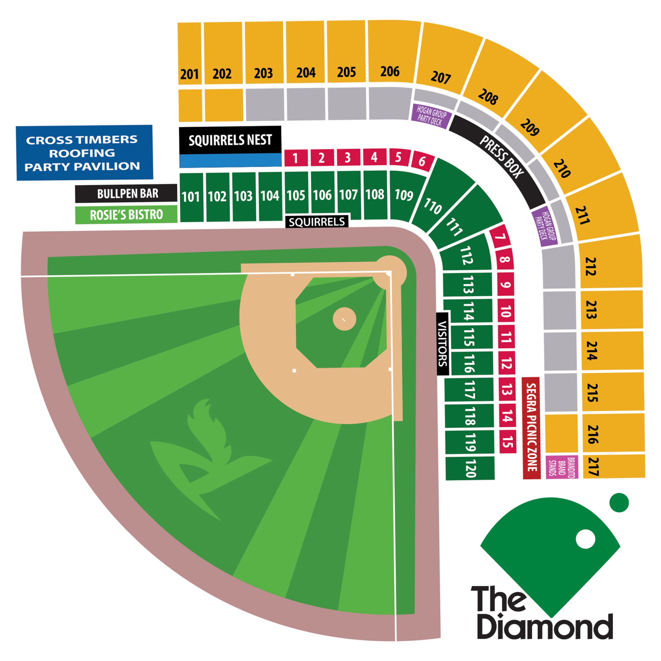Seating Chart & Ticket Prices | The Diamond | Flying Squirrels