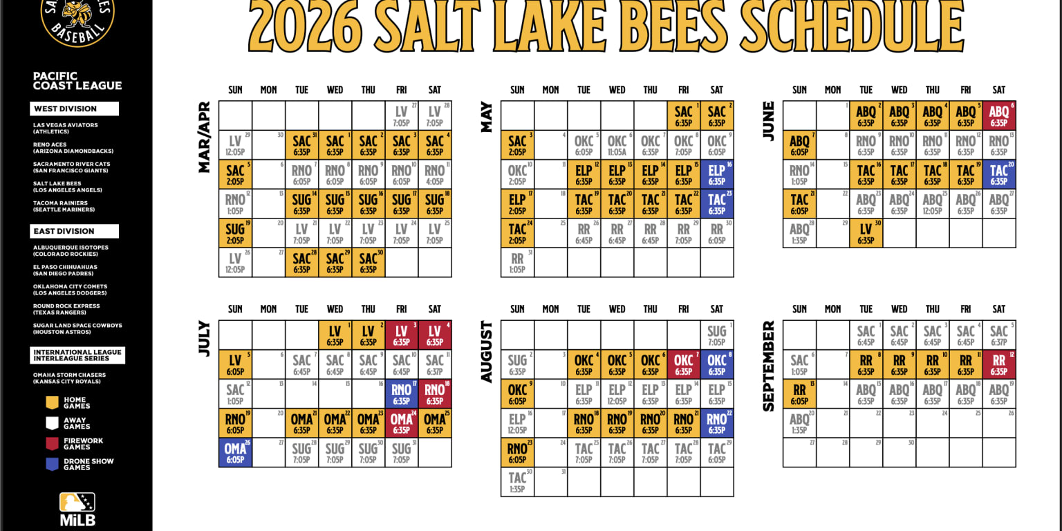 Salt Lake Bees Announce 2026 Home Game Times | MiLB.com