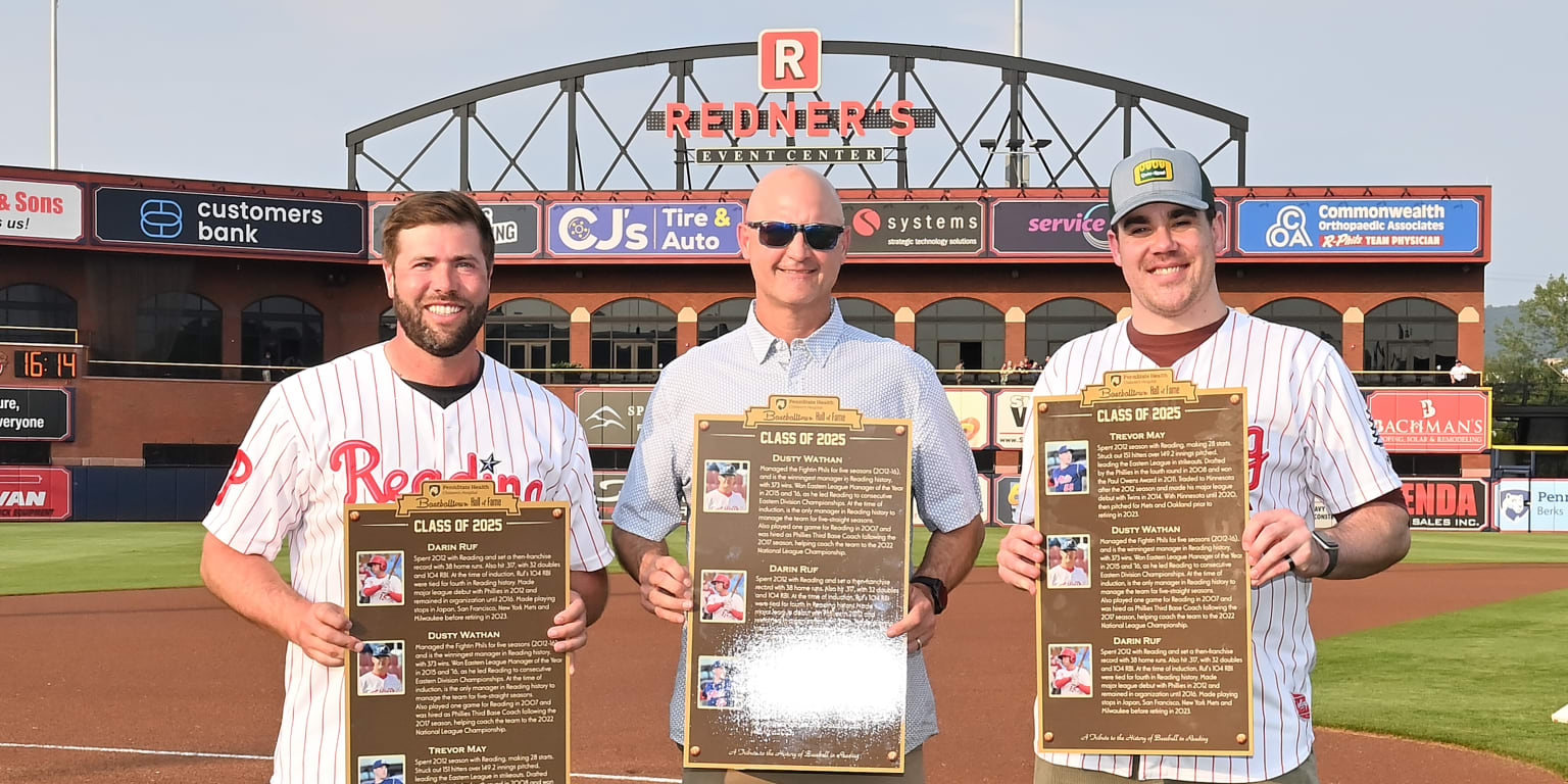 Dusty Wathan, Darin Ruf, Trevor May inducted into Baseballtown Hall of ...