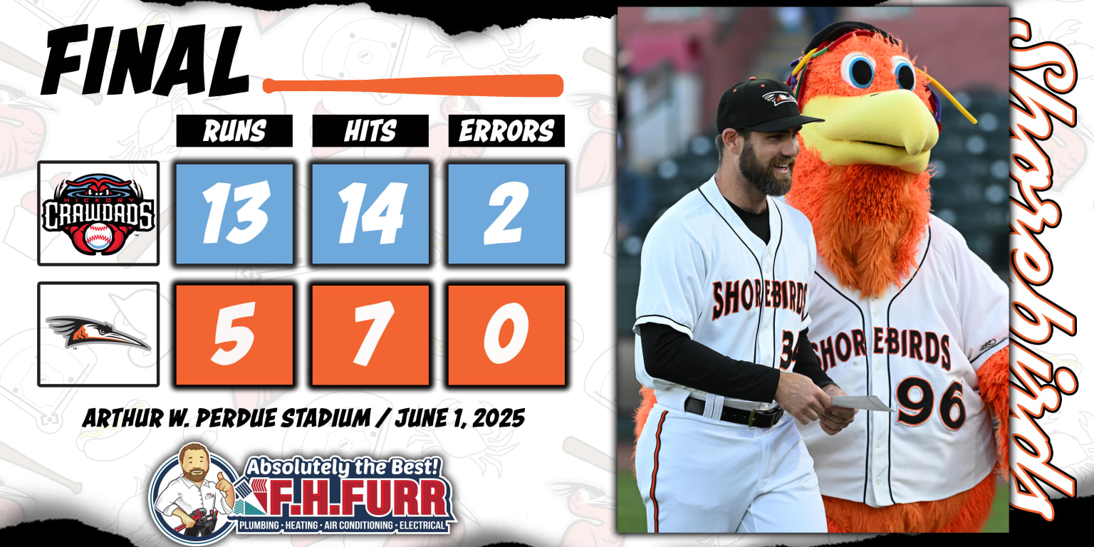 Shorebirds Fall in Series Finale to Crawdads | MiLB.com