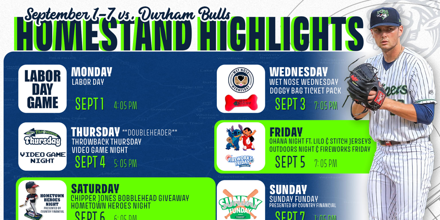 Homestand Highlights: Stripers Start Week with Special Monday Game for Labor Day | MiLB.com
