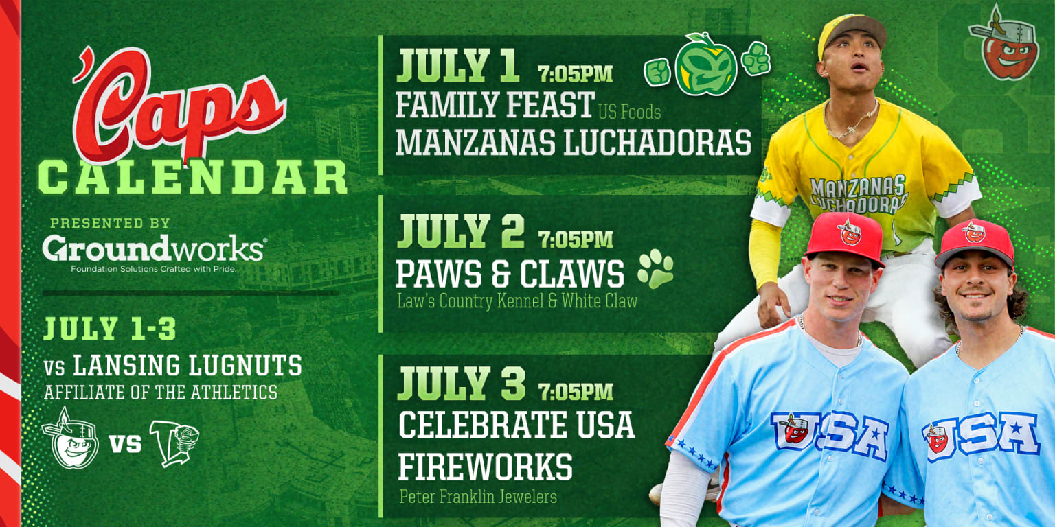 'CAPS CALENDAR: July 1-3 | TinCaps