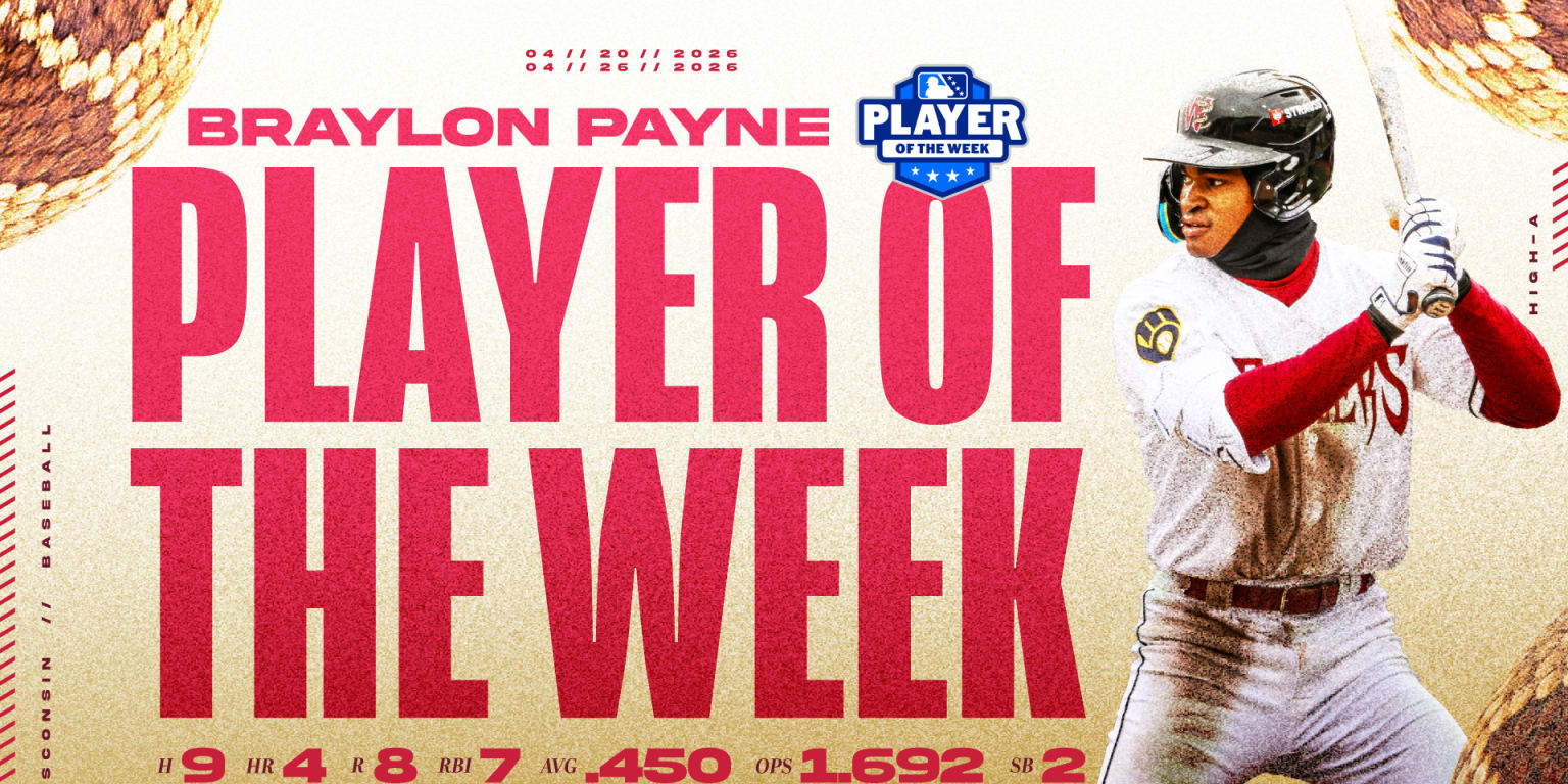 Braylon Payne Named Midwest League Player of the Week 04 27 26