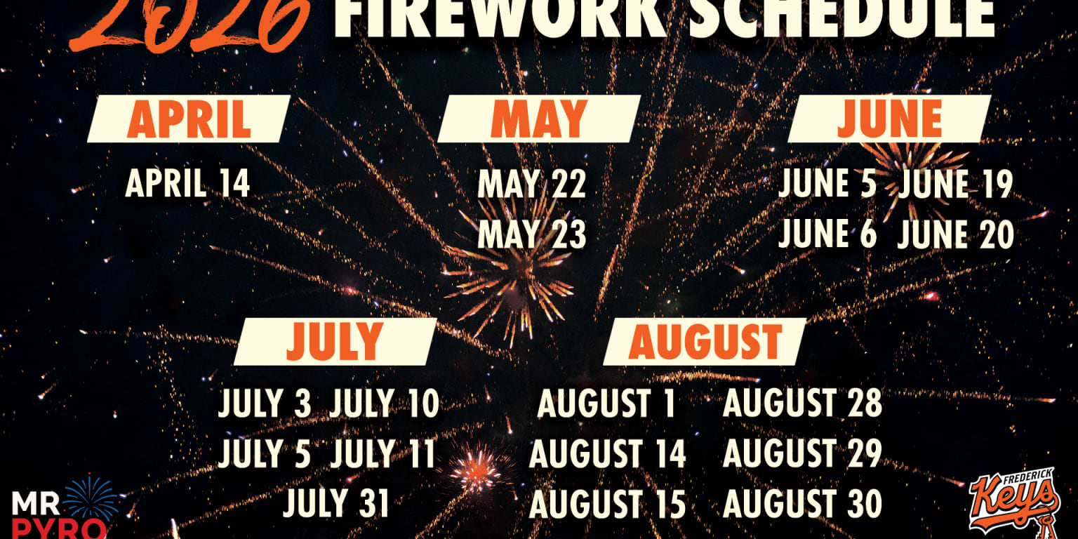 Frederick Keys Announce 2026 Firework Nights | MiLB.com