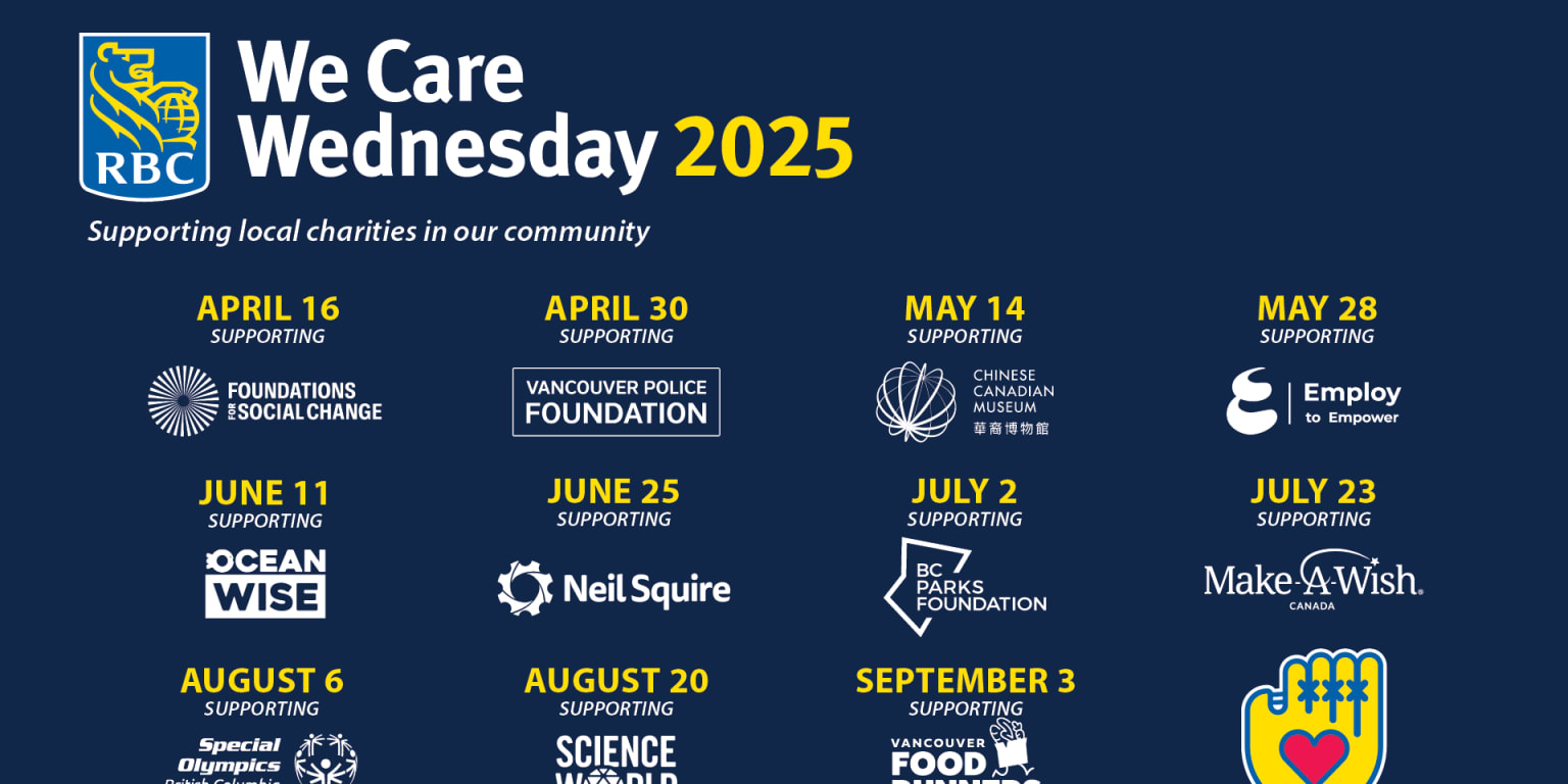Canadians, RBC Announce 2025 RBC We Care Wednesdays Charities | MiLB.com