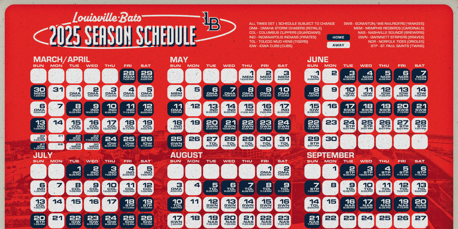 2025 Bats Game Times Release | MiLB.com