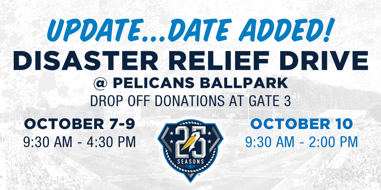 Join Disaster Relief Drive at Pelicans Ballpark Next Week | MiLB.com