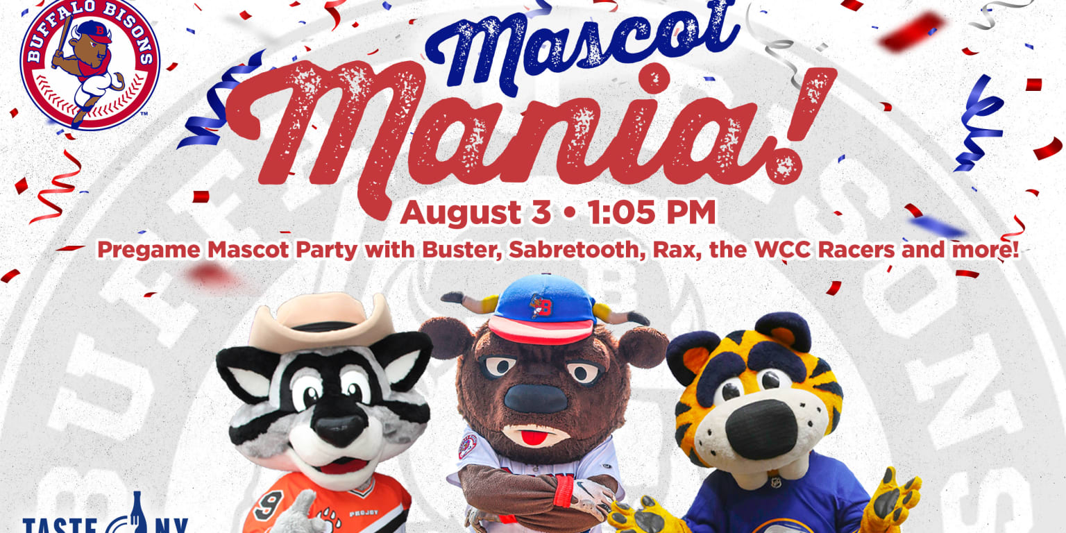 Bisons August 3 Mascot Mania with Buster, Sabretooth, Rax and more | Bisons
