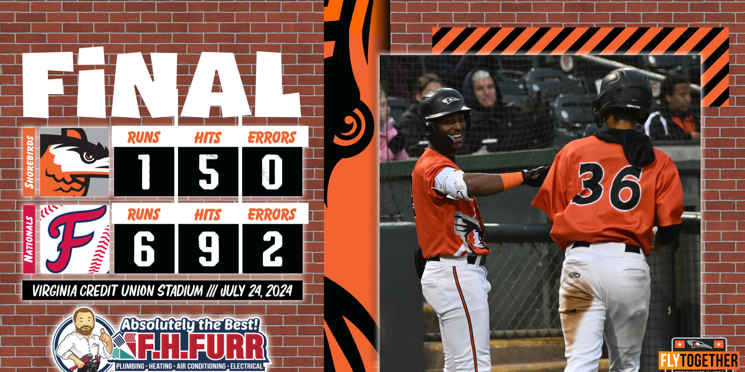 Shorebirds Fall to Fred Nats on Thursday Night | MiLB.com
