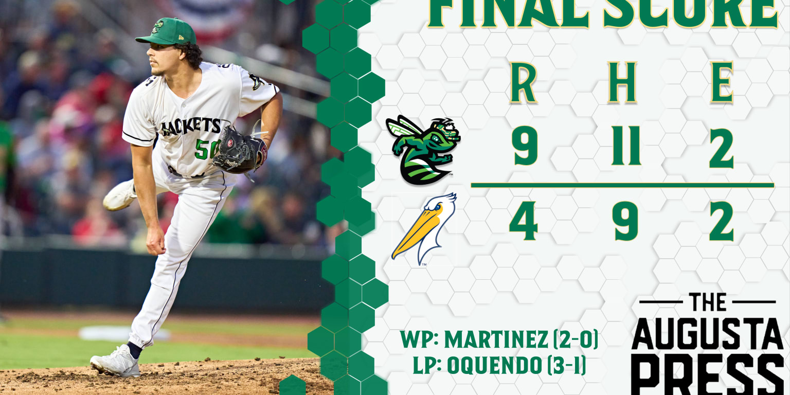 GreenJackets Score Five In Ninth, Ground Pelicans On Tuesday Night ...
