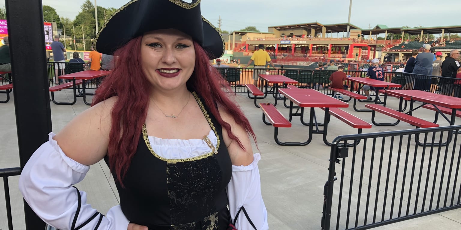 Barnacle Barb the pirate Erie SeaWolves emcee | MiLB.com