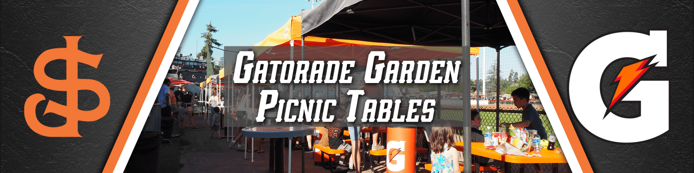 Gatorade Garden Picnic Tables | Giants