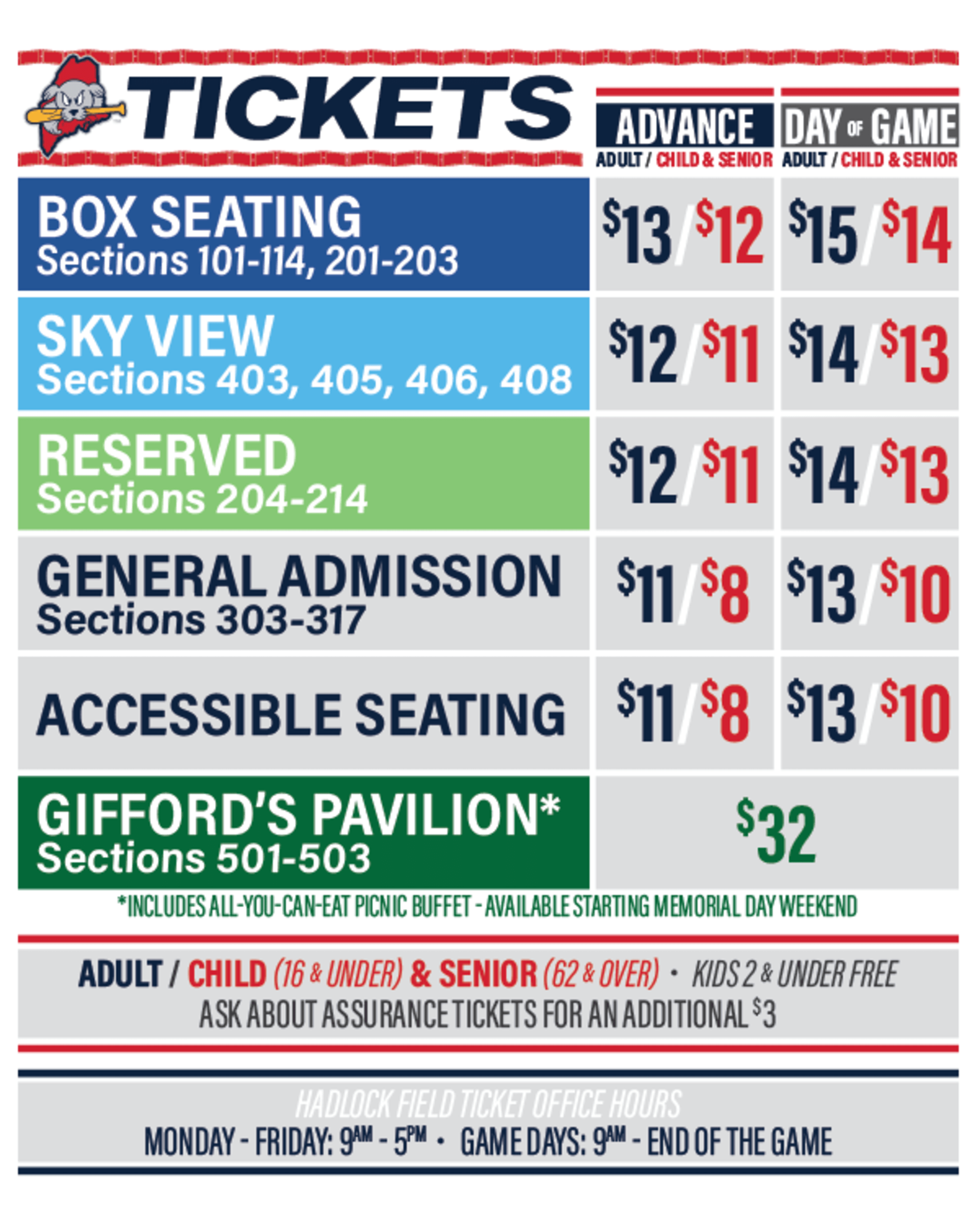 Ticket Information | Sea Dogs