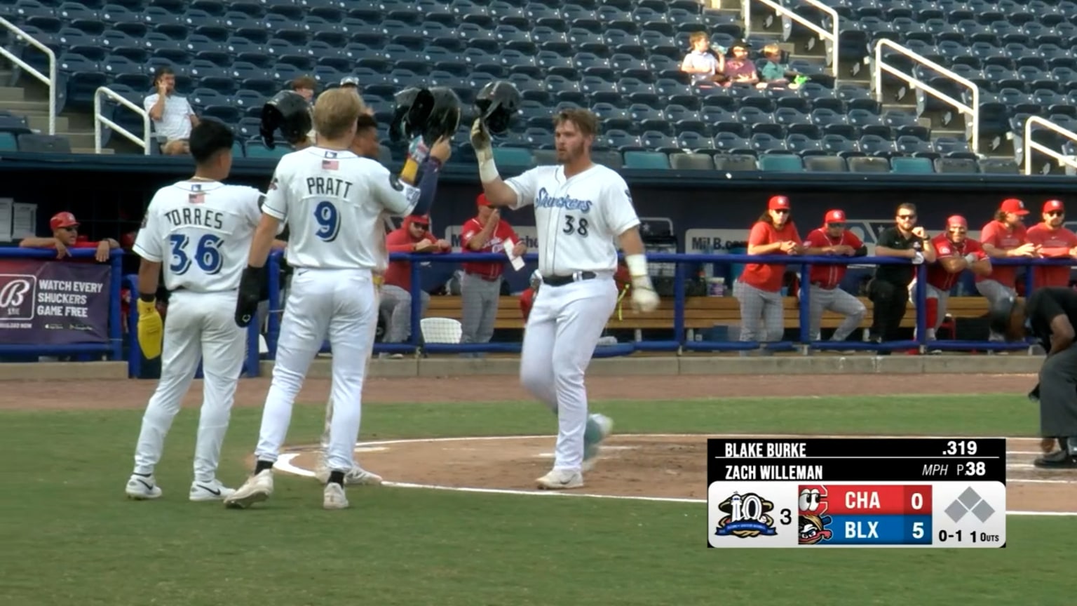 Blake Burke's first multi-homer game | 08/24/2025 | Shuckers