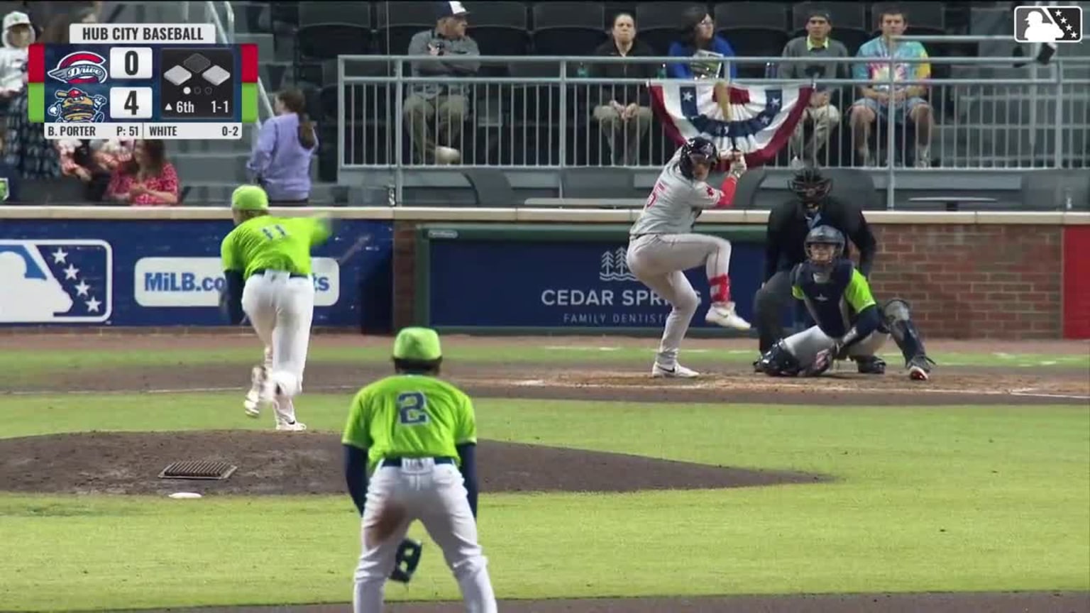 Mason White lines out sharply to center fielder Paxton Kling. Justin ...