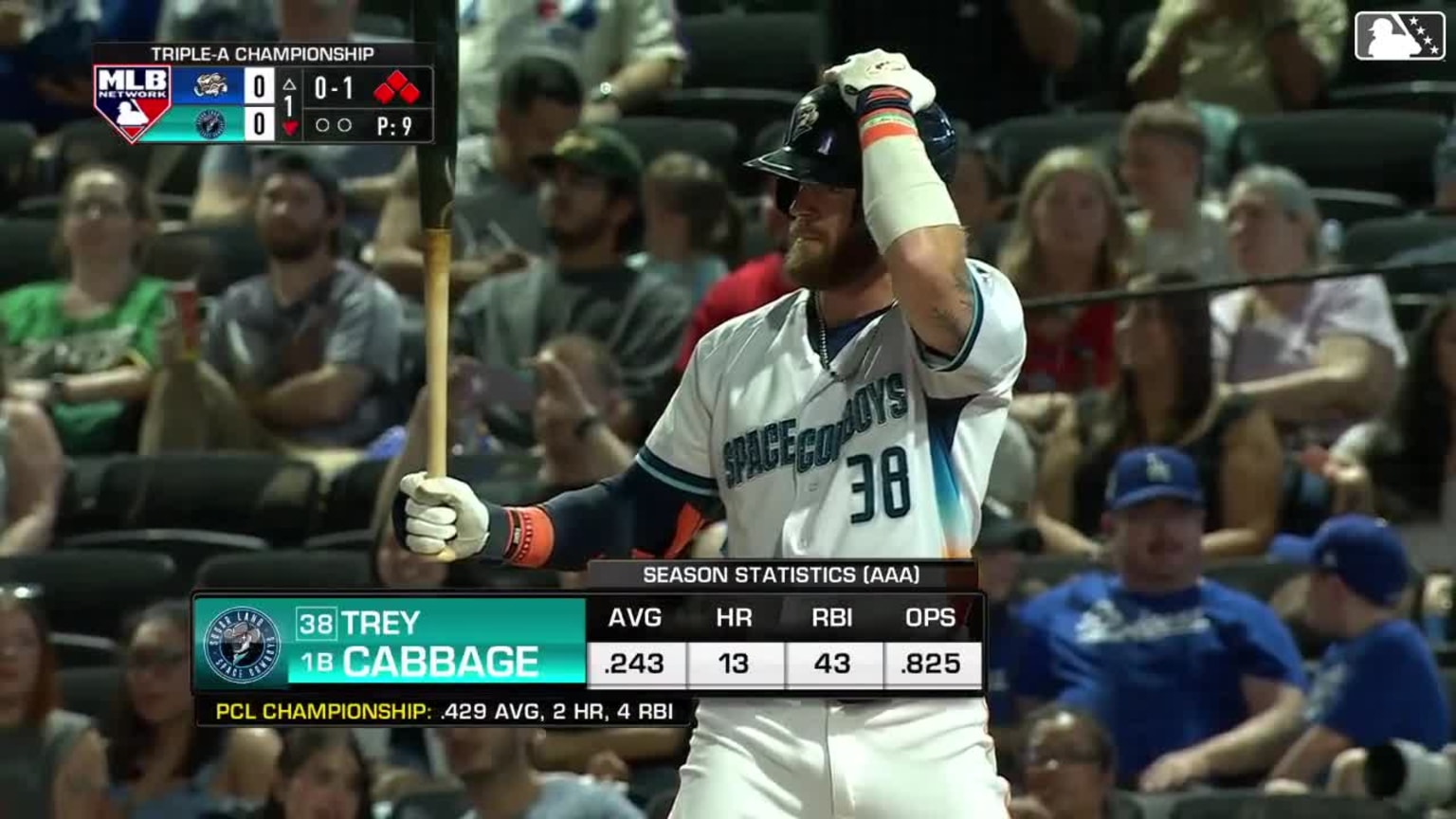 Trey Cabbage's sacrifice fly | 09/29/2024 | Space Cowboys