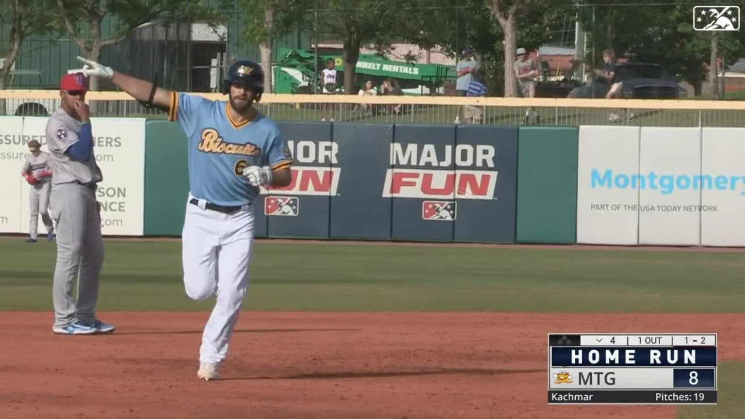 Peters' second 4th inning homer | 04/17/2023 | Biscuits