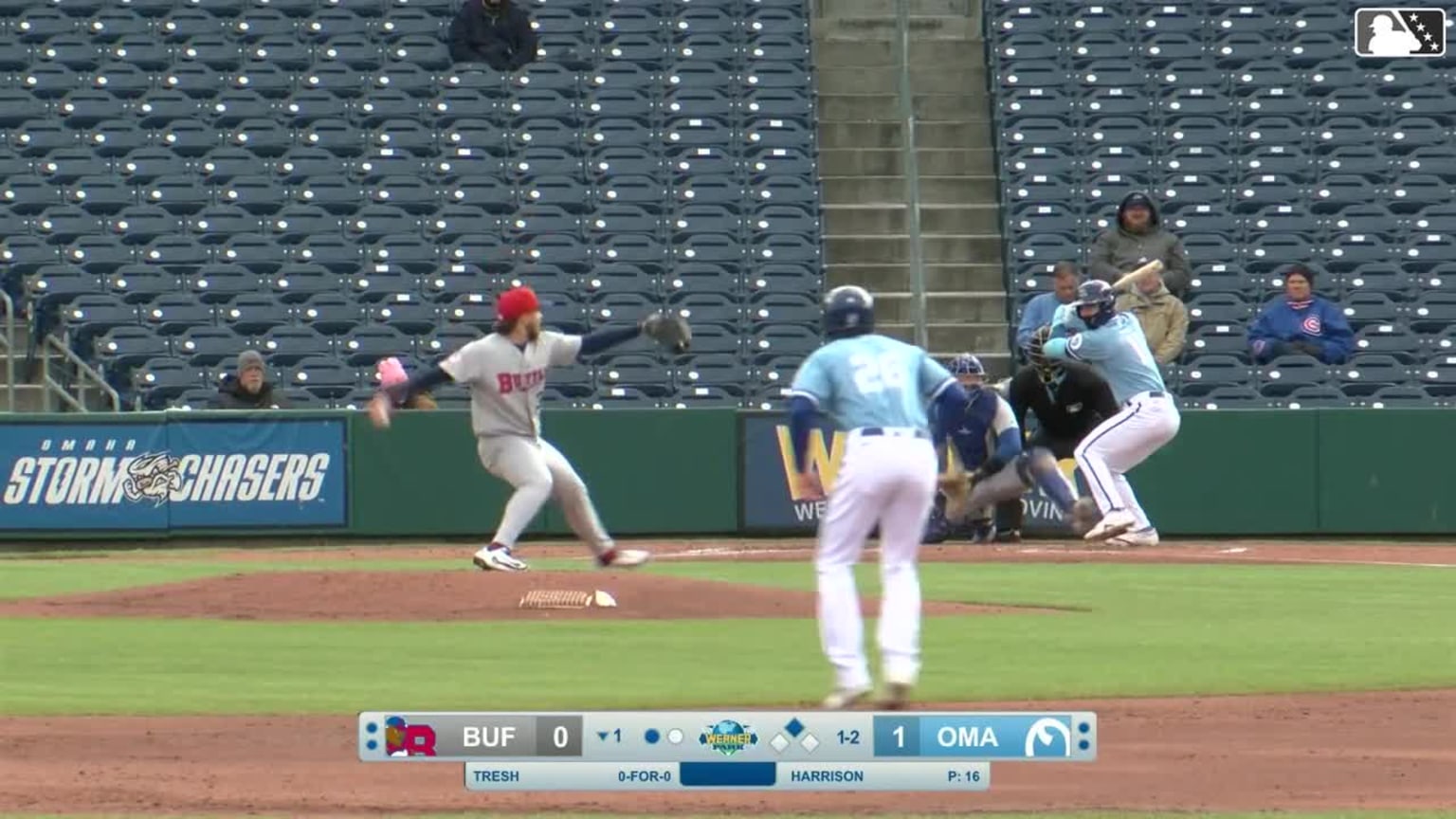 Devereaux Harrison In play, run(s) to Luca Tresh | 04/04/2026 | MiLB.com