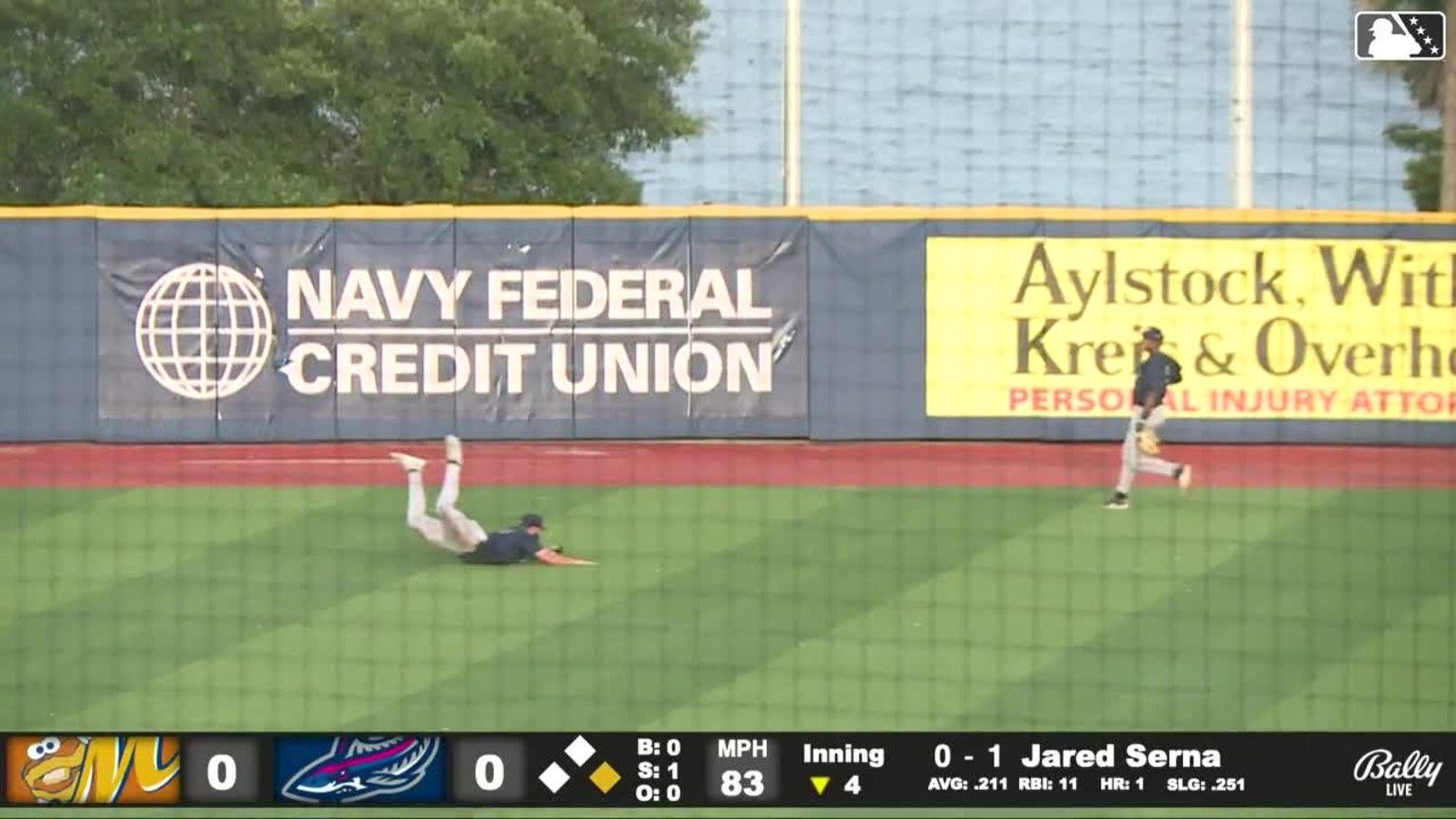 Matthew Etzel's diving grab | 06/18/2025 | Biscuits