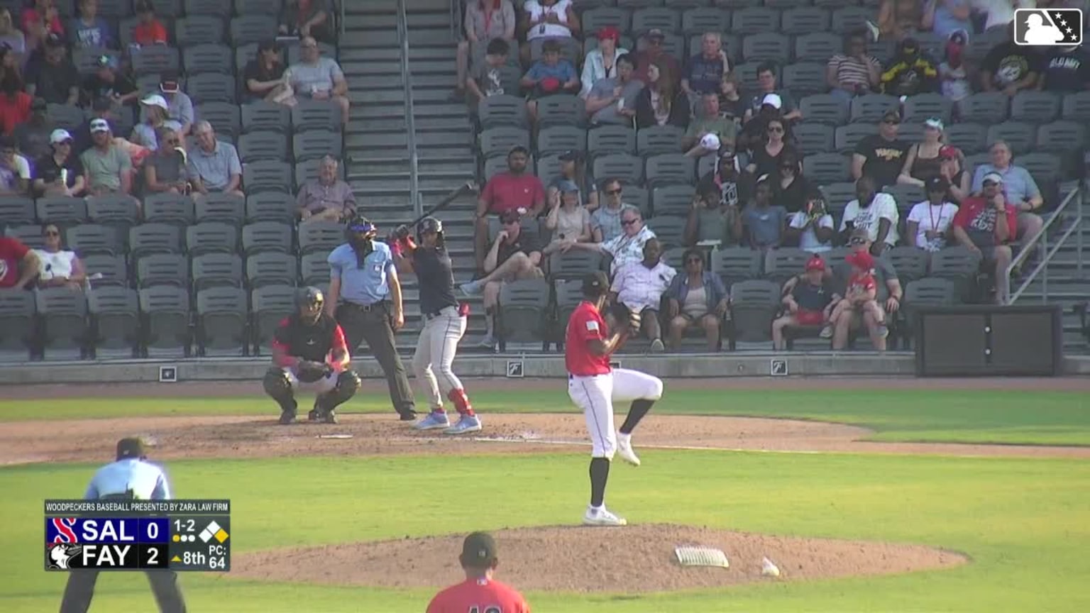 Yeriel Santos strikes out his seventh batter | 06/16/2024 | Woodpeckers