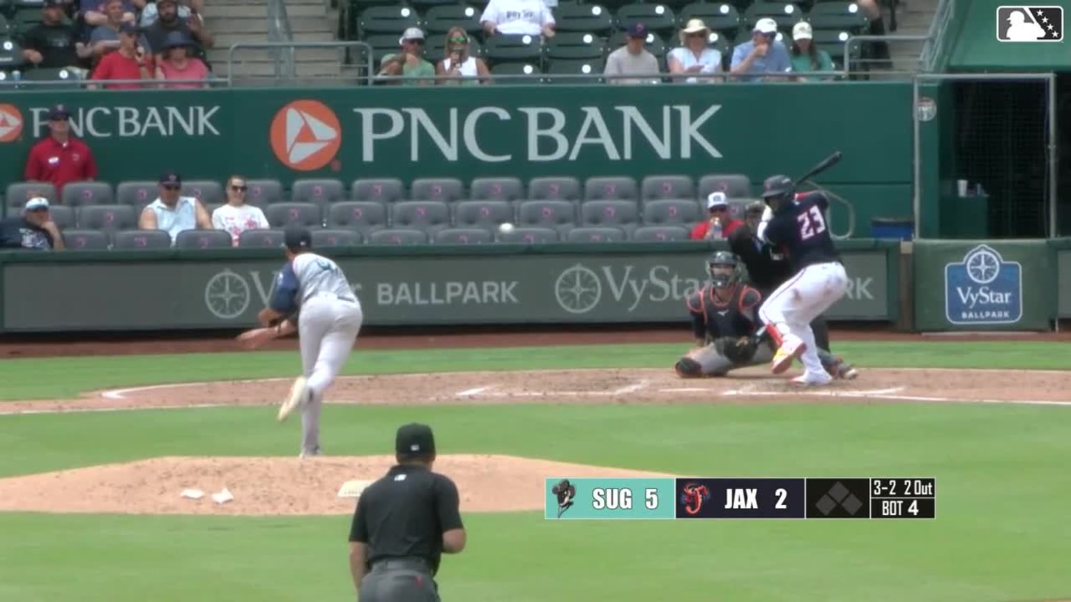 Brian Navarreto homers (1) on a line drive to left center field. | 04 ...