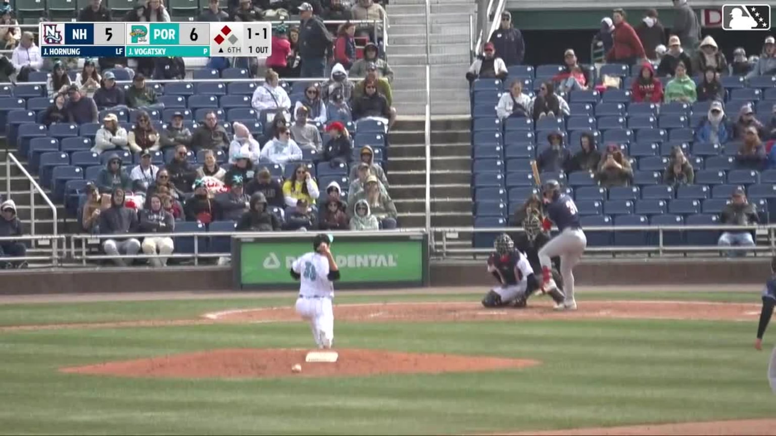 Jackson Hornung singles on a line drive to left fielder Caden Rose ...