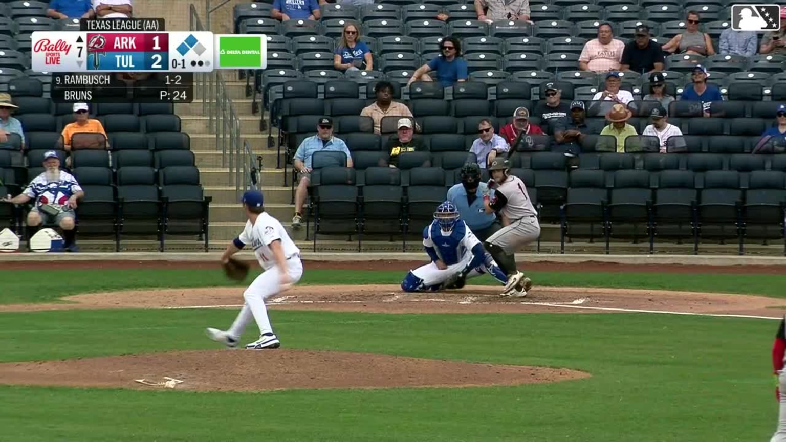 Blake Rambusch singles on a ground ball to center fielder Chris Newell ...